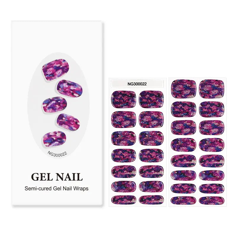 Custom Colour Flash Glitter Nail Strips OEM Lavender Lovelies Semi-cur
