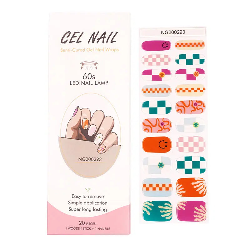 Mosaics And Smiley Faces Gel Nail Wraps Wholesale Geometric Smiley Fac