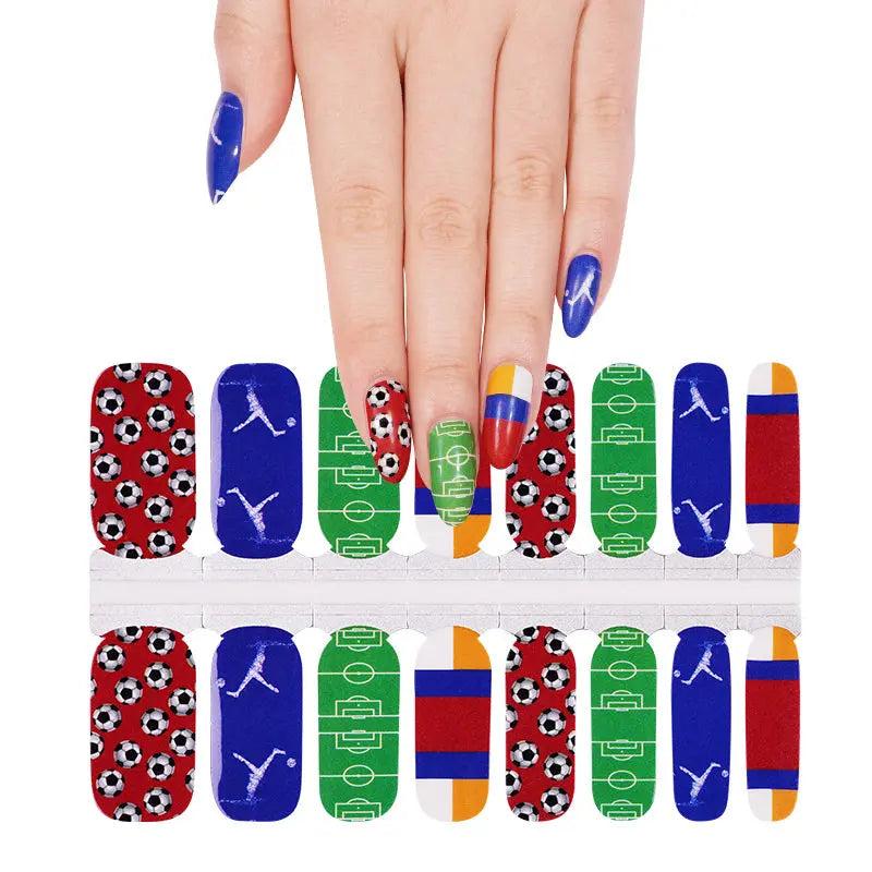 Wholeale Soccer Nail Wraps Sticker Custom Football Nail Designs