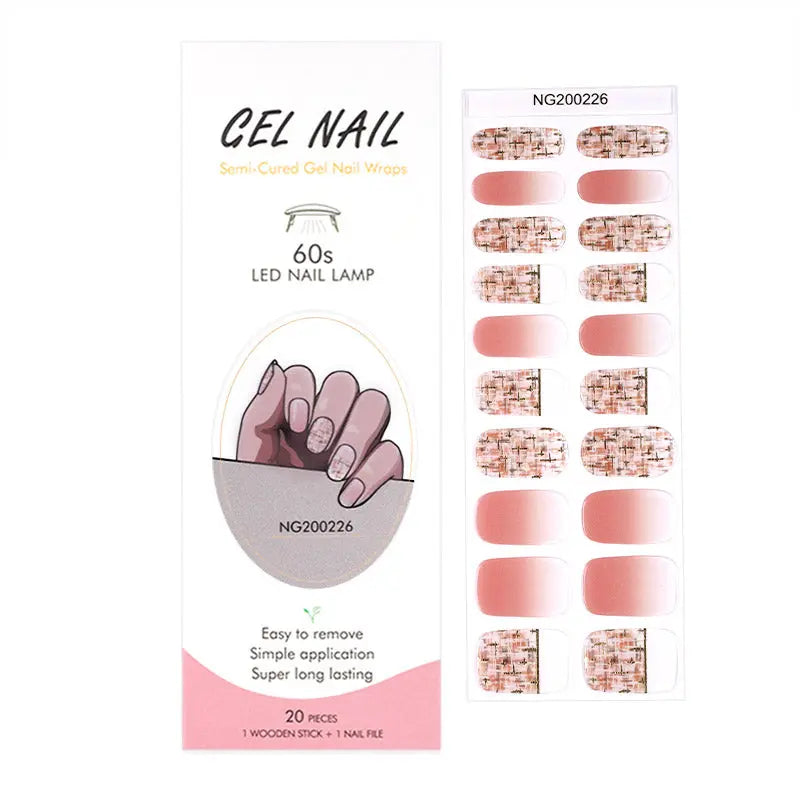 Wholesale Pop Finger 3D Design Nail Stickers Custom Pink Gradient Nail