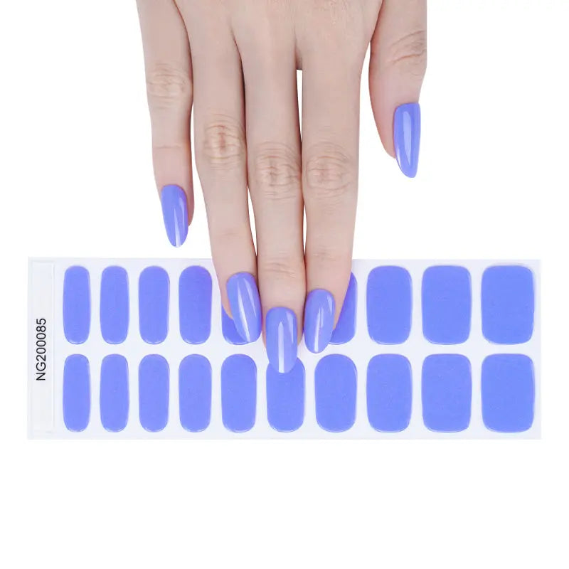 Custom Nail Wraps Bulk Gel Nail Wraps, Blue Fluorescent Nails - HUIZI