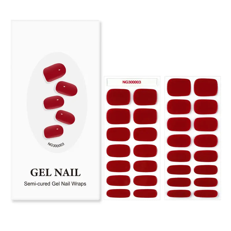 OEM Gel Nail Strips Custom Nail Wraps ODM Red Gel